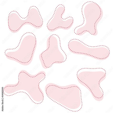 Organic Shape Set Of Abstract Organic Shapes With Dots Line Art Fluid Blob Vector Set Stock