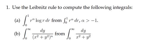 1 Use The Leibnitz Rule To Compute The Following
