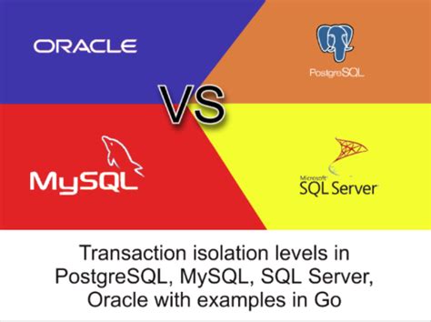 Transaction Isolation Levels In Postgresql Mysql Sql Server Oracle