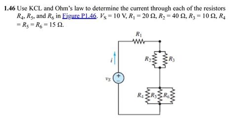 solved 1 46 use kcl and ohm s law to determine the current