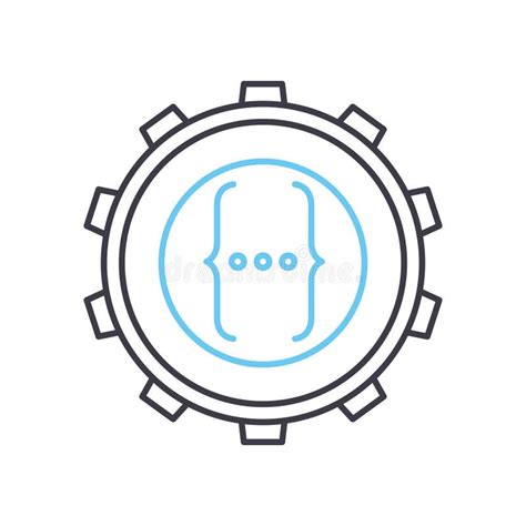 Coding Process Line Icon Outline Symbol Vector Illustration Concept