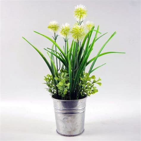 Artificial Allium Floral Arrangement In Planter The Seasonal Aisle