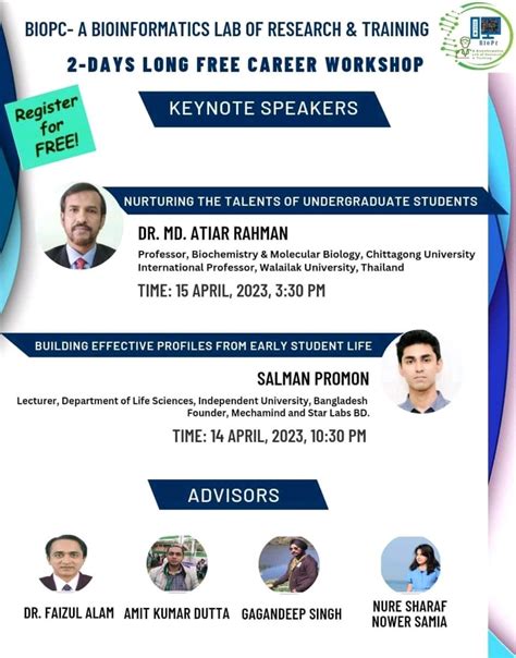 Biopc A Bioinformatics Lab Of Research And Training On Linkedin 2 Days Long Free Career