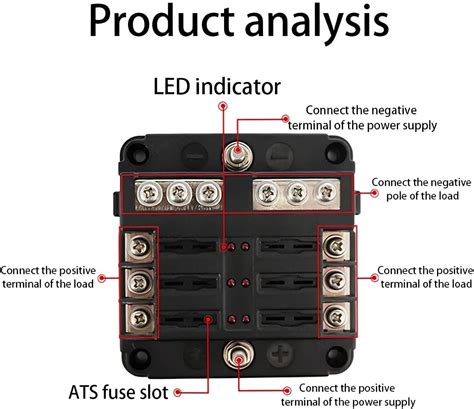 buy 6 way 12v fuse block waterproof boat fuse panel with led indicator