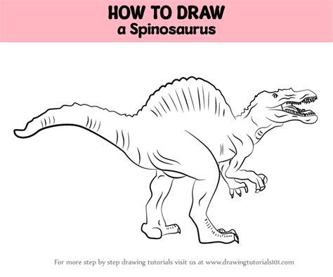 How To Draw Spinosaurus Step By Step Tutorial Quadpedal How To Draw