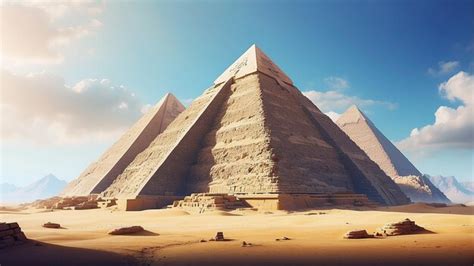 Premium Photo Three Large Triangular Structures Made Of Tan Stone In