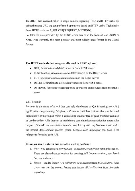 Method Which Is Commonly Used In Rest Api This Rest Has Standardization In Usage Namely