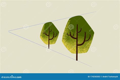 Trees In Perspective With Perspective Lines Stock Vector Illustration Of Study Protection