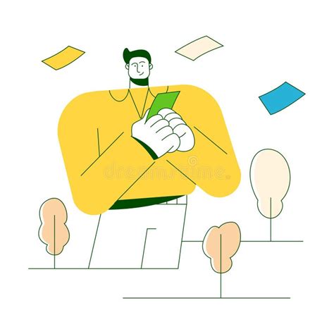 man picks up falling pieces of paper stock illustration illustration