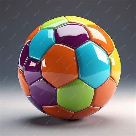 Colorful Soccer Ball 3d Design With Glossy Finishes For Sports Themes Premium Ai Generated Image