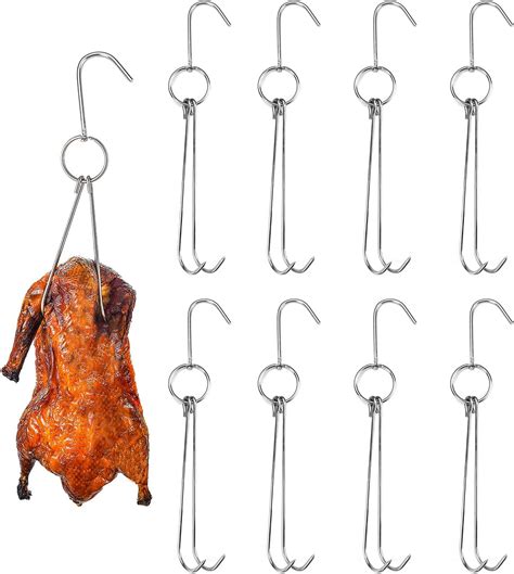 Jp Iskybob 8pcs Stainless Steel Meat Hooks Double Hooks