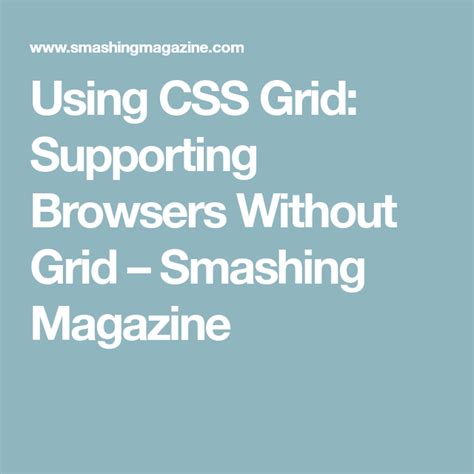 Using Css Grid Supporting Browsers Without Grid — Smashing Magazine