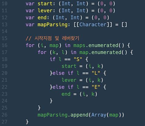 프로그래머스 미로 탈출 Swift 프로그래머스 미로 탈출 Swift
