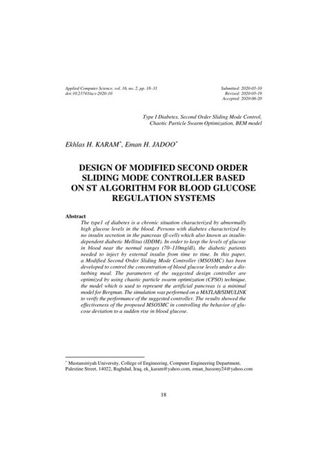 Pdf Design Of Modified Second Order Sliding Mode Controller Based On