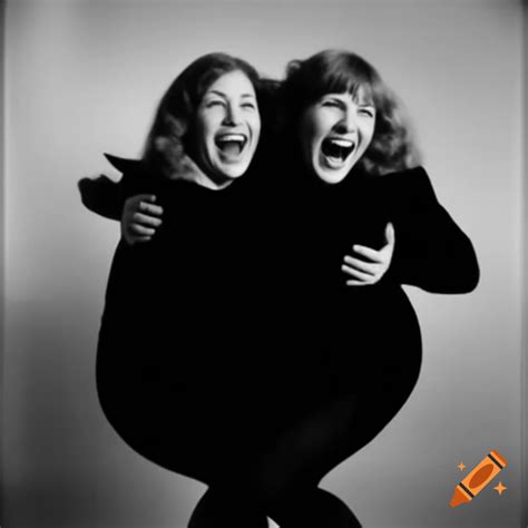 Creative Halloween Segment With Two Women In Black Turtlenecks Creating