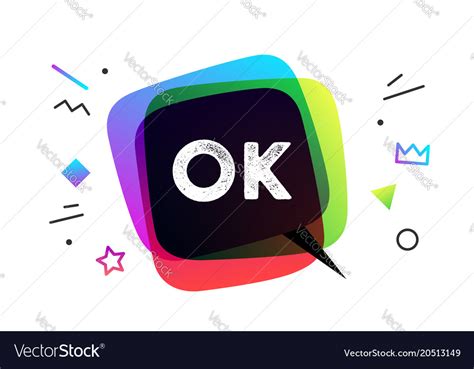 Ok banner speech bubble poster Royalty Free Vector Image