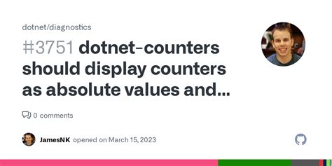 Dotnet Counters Should Display Counters As Absolute Values And Not Count Per Second Issue