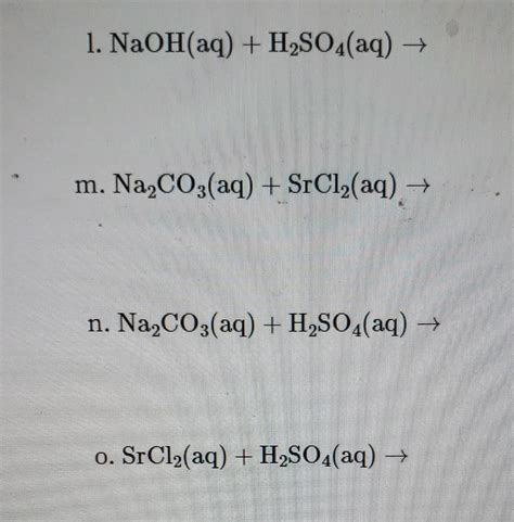 Solved 1 Write Balanced Equation For Each 2 Write A Total