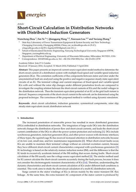 pdf short circuit calculation in distribution networks with