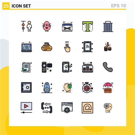 25 User Interface Filled Line Flat Color Pack Of Modern Signs And Symbols Of Designer Text Happy