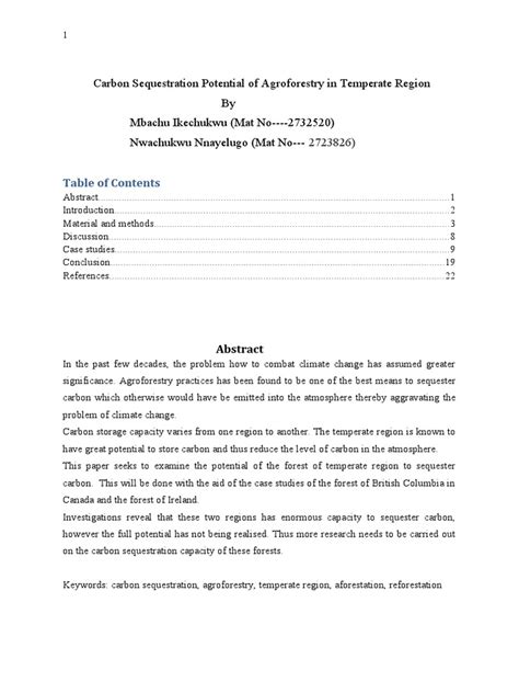 Carbon Sequestration Potential Of Agroforestry In Temperate Region Pdf Carbon Sequestration