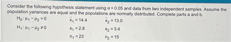 solved consider the following hypothesis statement using