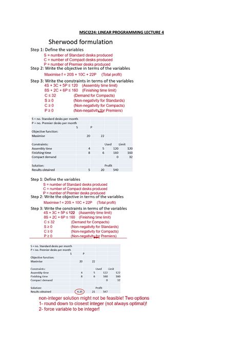 msci224 linear programming lecture 4 msci224 msci224 linear