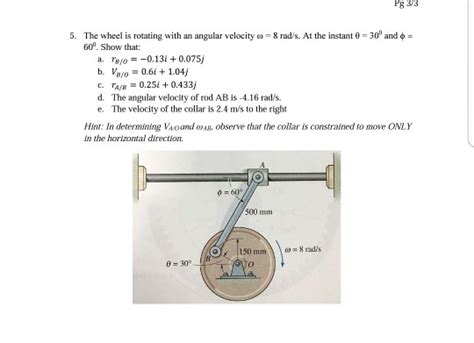 solved pg 3 3 the wheel is rotating with an angular velocity