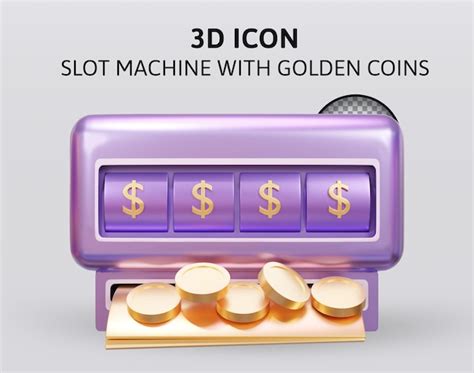 Premium Psd Slot Machine With Golden Coins 3d Rendering Illustration