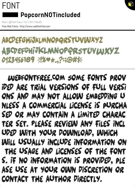 Popcorn Not Included Fonts Downloads Webfontfreecom