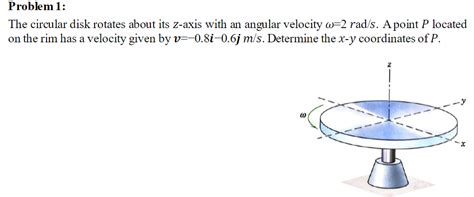 Solved Problem 1 The Circular Disk Rotates About Its Z Axis