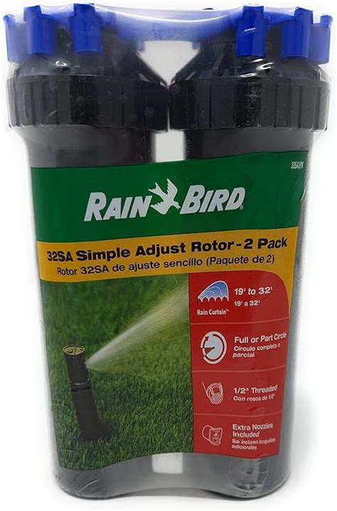 Rain Bird 32sa2pk Simple Adjust Drive Rotor Sprinkler Heads 2 Nozzel