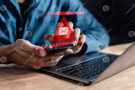 Alert Email Inbox And Spam Virus With Warning Caution For Notification On Internet Letter