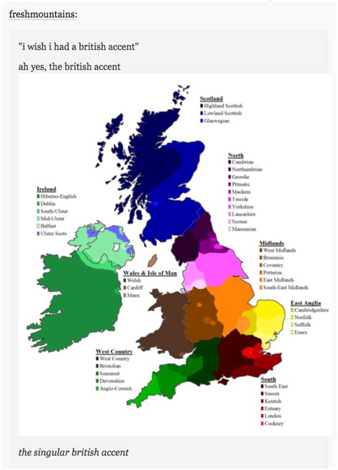 English Accents Map Us World Maps
