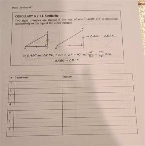 Solved Corollary 6 5 Two Right Triangles Are Similar If An