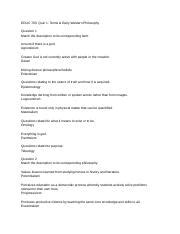 EDUC Quiz Docx EDUC Quiz Terms Early Western Philosophy Question Match The