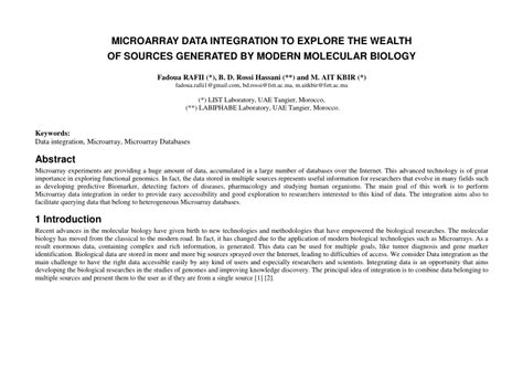 Pdf Microarray Data Integration To Explore The Wealth Of Sources