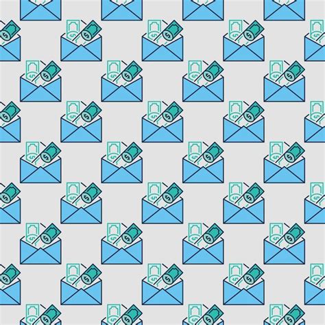 Premium Vector Envelope With Dollar Banknotes Vector Money Colored Seamless Pattern