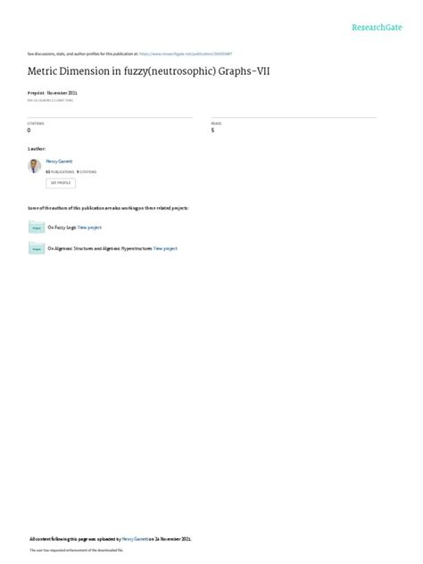 0028 Metric Dimension In Fuzzy Neutrosophic Graphs Vii Pdf Vertex Graph Theory Graph