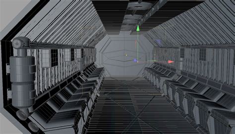 科幻太空飞船走廊 3d模型 5 C4d 3ds Fbx Obj Free3d