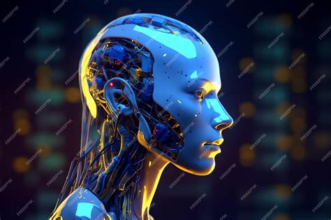 premium ai image side view of a female humanoid artificial