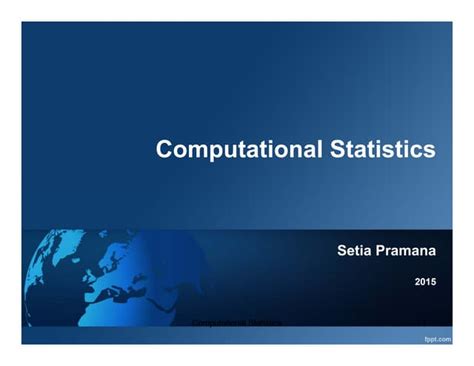 Introduction To Computational Statistics Pdf Computing Technology And Computing