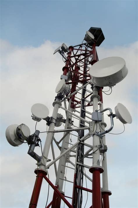 Telecommunication Tower With Microwave Panel Antennas Remote