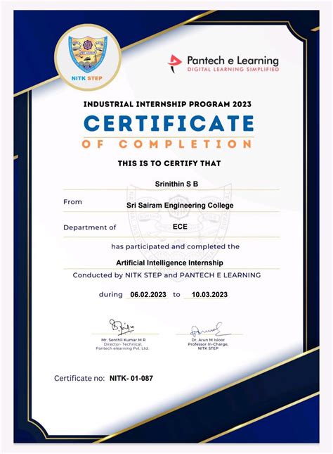 Srinithin S B On Linkedin Learning Artificialintelligence Internship