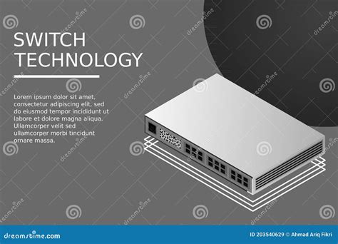 Isometric Switch With Up Link Port Stock Vector Illustration Of Digital Ethernet 203540629