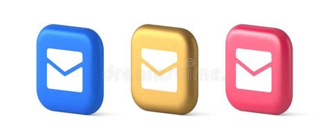 Newsletter Inbox Chat Message Button Remotely Communication Digital Notification 3d Icon Stock