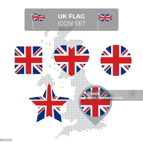 영국 영국 물결 모양의 플래그 아이콘 세트 광장 심장 원 별 포인터 지도 마커 위대한 영국의 모자이크지도 유니온 잭 유니온 플래그 벡터 플랫 Uk 기호 아이콘 버튼 영국