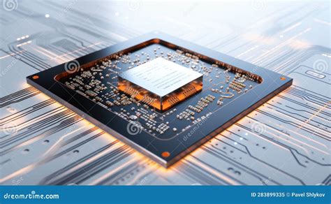 Advanced Technology Concept Visualization Circuit Board Cpu Processor Microchip Starting