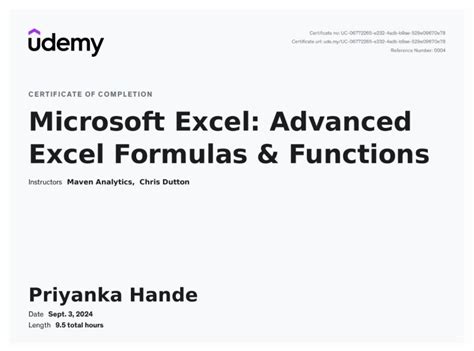 Priyanka Hande On Linkedin Udemy Excel