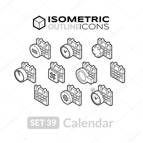 Isometric Outline Icons Set Stock Vector By ©sidmay 87871310